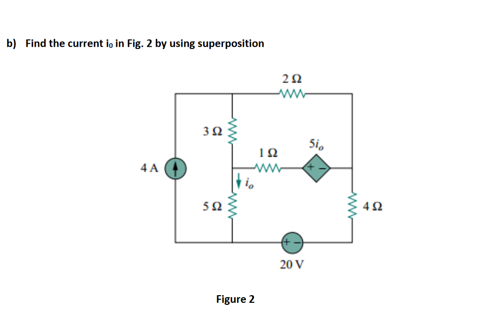 Solved Find the current i_o in Fig. 2 by using superposition | Chegg.com