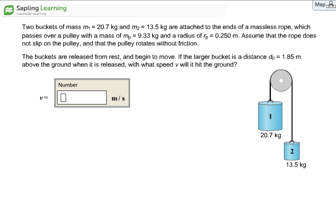 Solved Map ddo macmilan learning Two buckets of mass m 20.7 | Chegg.com