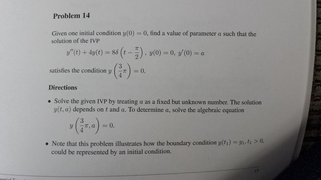 Solved Given one initial condition y(0)=0, find a value of | Chegg.com