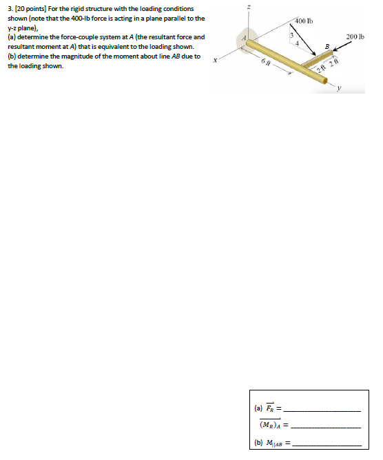 Solved For the rigid structure with the loading conditions | Chegg.com