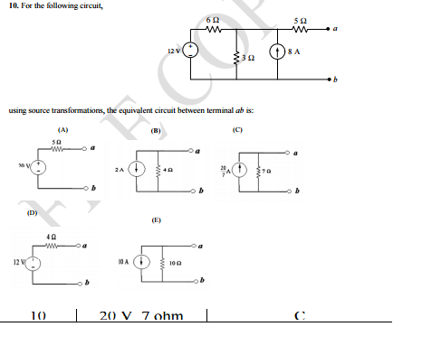 Solved For the following circuit, using source | Chegg.com