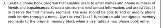 Solved 3. Create a phone book program that enables users to | Chegg.com