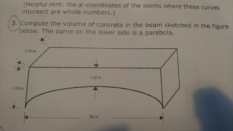 Solved Compute the volume of concrete in the beam sketched | Chegg.com