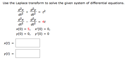 Solved Use the Laplace transform to solve the given system | Chegg.com