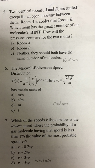 Solved Two identical rooms. A and B, are sea e except for an | Chegg.com