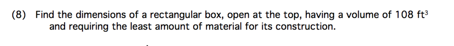 Solved Find the dimensions of a rectangular box, open at the | Chegg.com