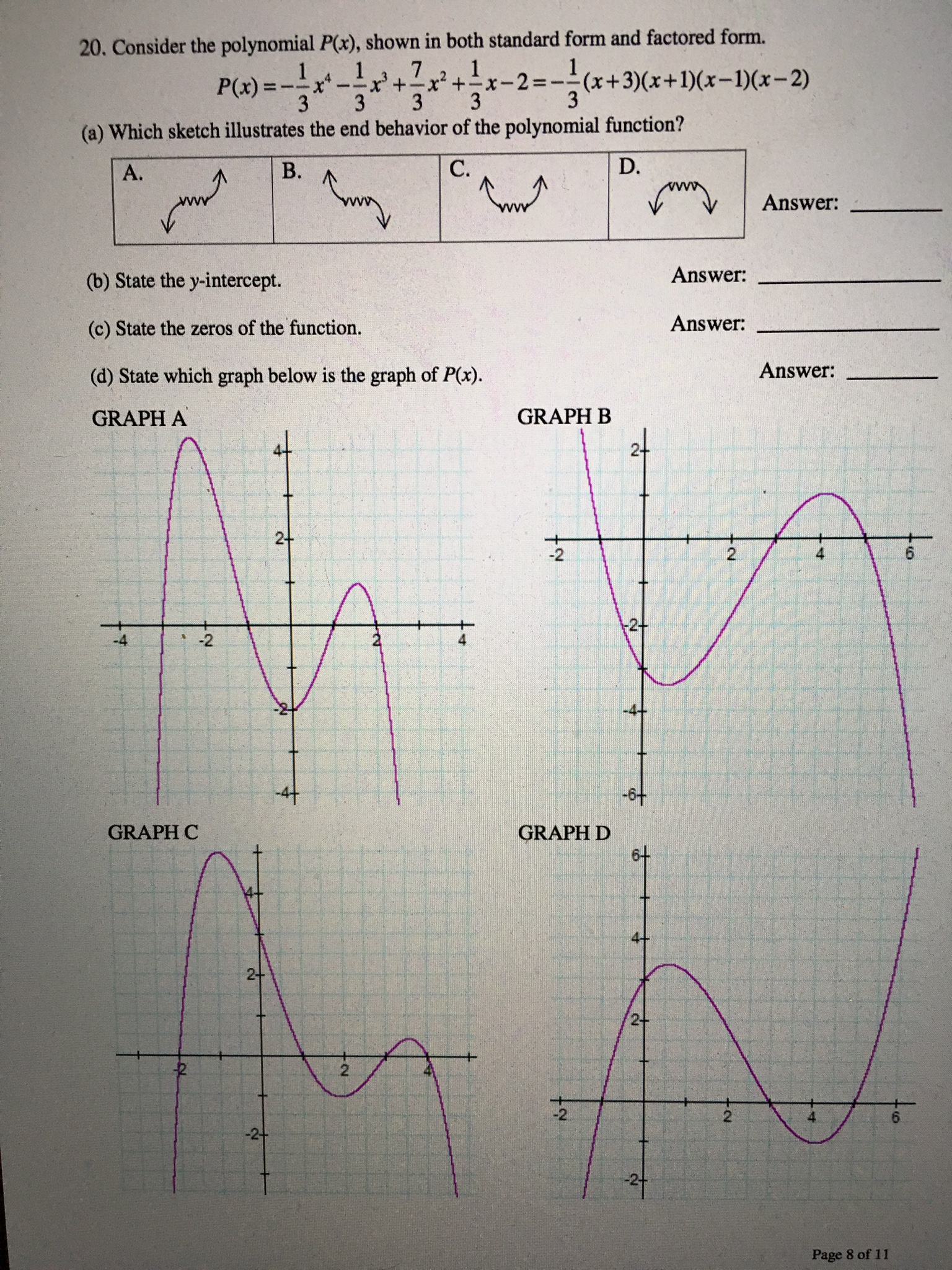 Solved Consider the polynomial P(x), shown in both standard | Chegg.com