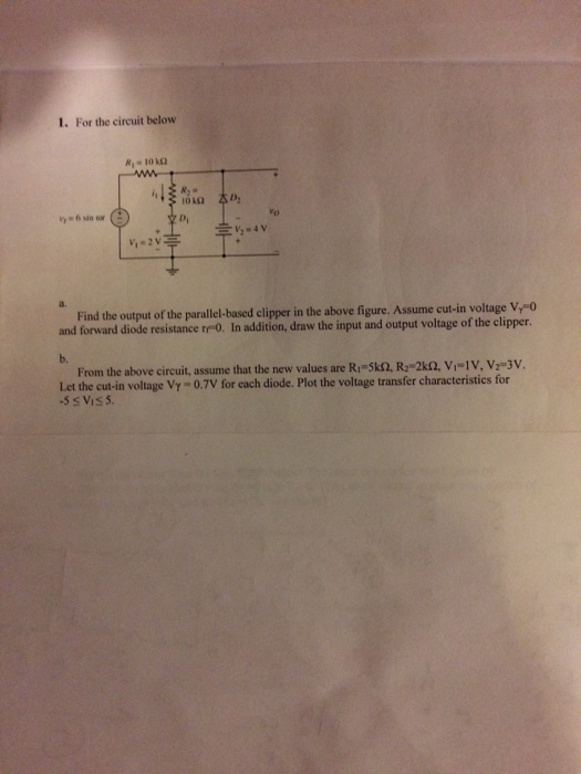 Solved For the circuit below Find the output of the | Chegg.com