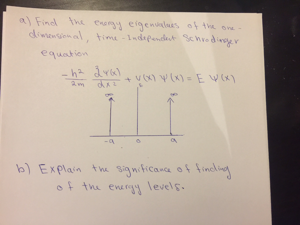 Solved Find the energy eigenvalues of the one-dimensional, | Chegg.com