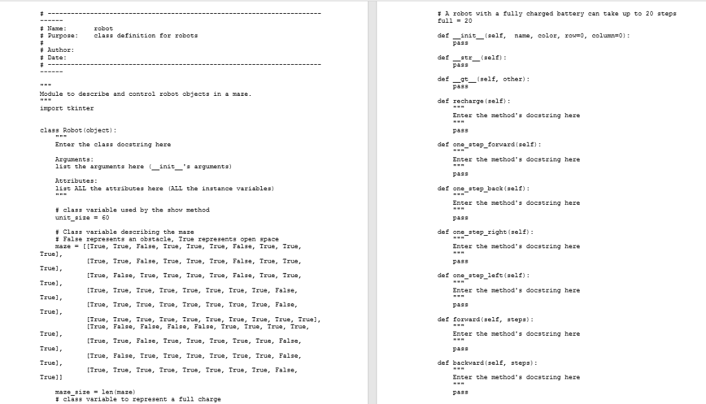 (PYTHON3) PLEASE FOLLOW TEMPLATE PROVIDED Your | Chegg.com