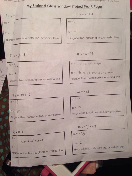 Solved My Stained Glass Window Project Work Page 2) y = 2x + | Chegg.com