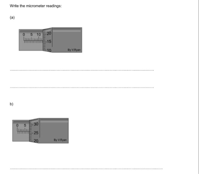 Solved Write the micrometer readings: | Chegg.com