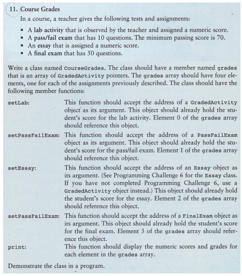 Solved The Problem Asks You To Implement A Coursegrades