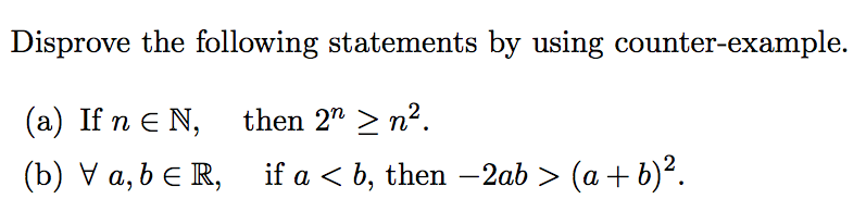 Solved Disprove the following statements by using | Chegg.com