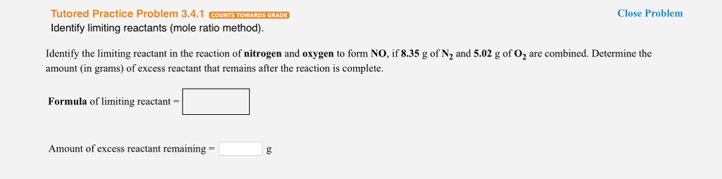 Solved Identify limiting reactants (mole ratio method). | Chegg.com Solved Identify limiting reactants (mole ratio method). | Chegg.com
