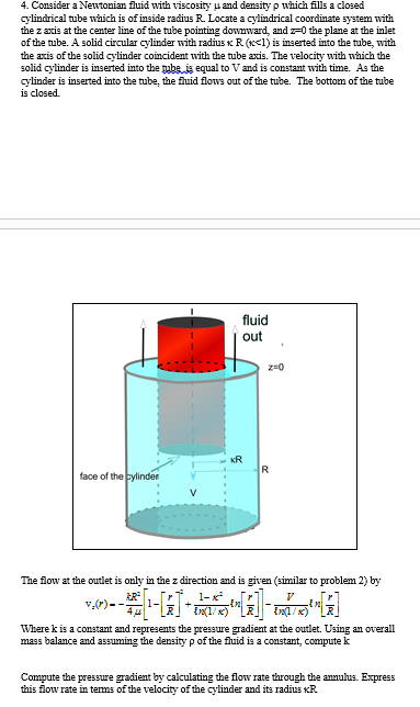 Solved 4. Consider a Newtonian fluid with viscosity and | Chegg.com