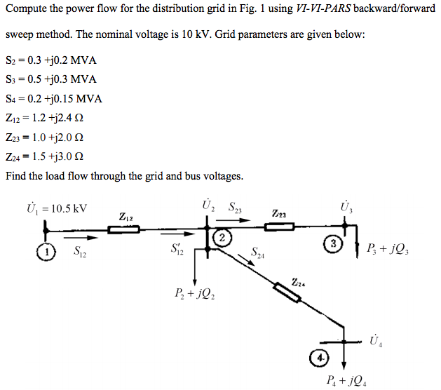 Solved Compute The Power Flow For The Distribution Grid In