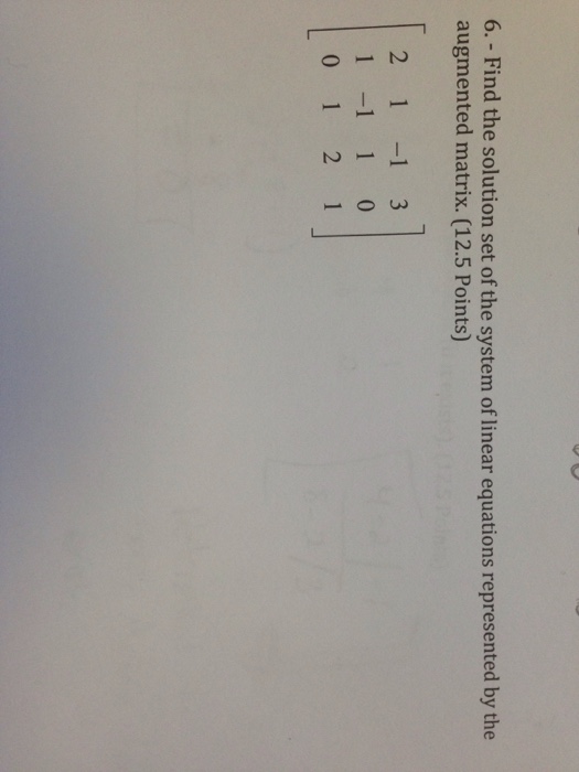 Solved Find the solution set of the system of linear | Chegg.com