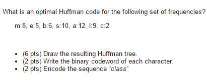 Solved What is an optimal Huffman code for the following set | Chegg.com