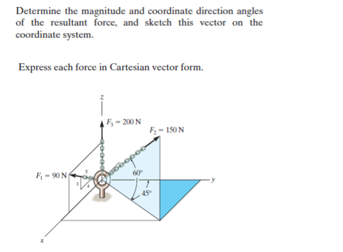 Solved Determine the magnitude and coordinate direction | Chegg.com