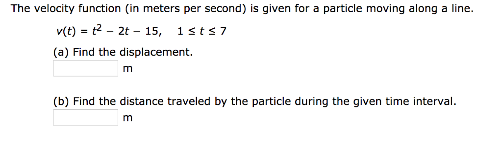 Solved The velocity function (in meters per second) is given | Chegg.com