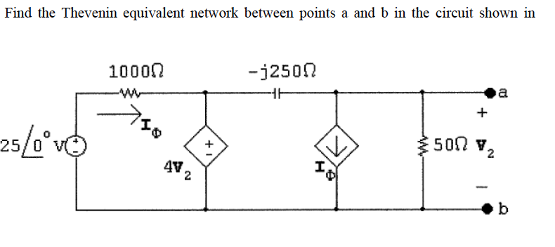 Solved Find the Thevenin equivalent network between points a | Chegg.com