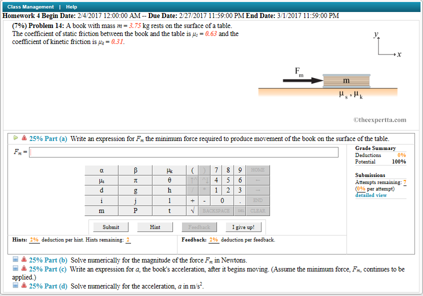 Solved Class Management I Help Homework 4 Begin Date 24/2017 | Chegg.com