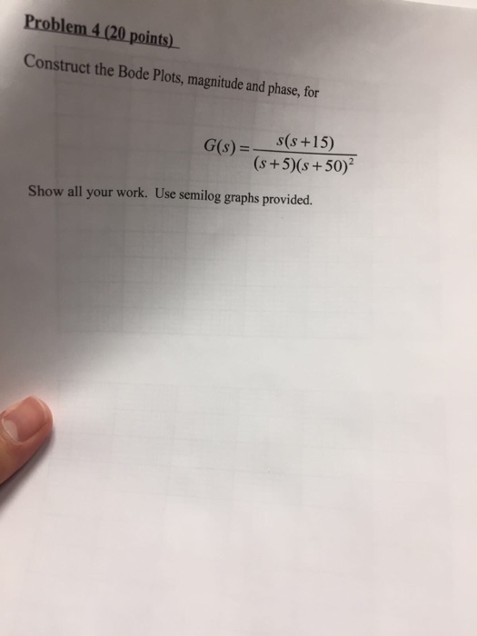 Solved Construct the Bode Plots, magnitude and phase, for | Chegg.com