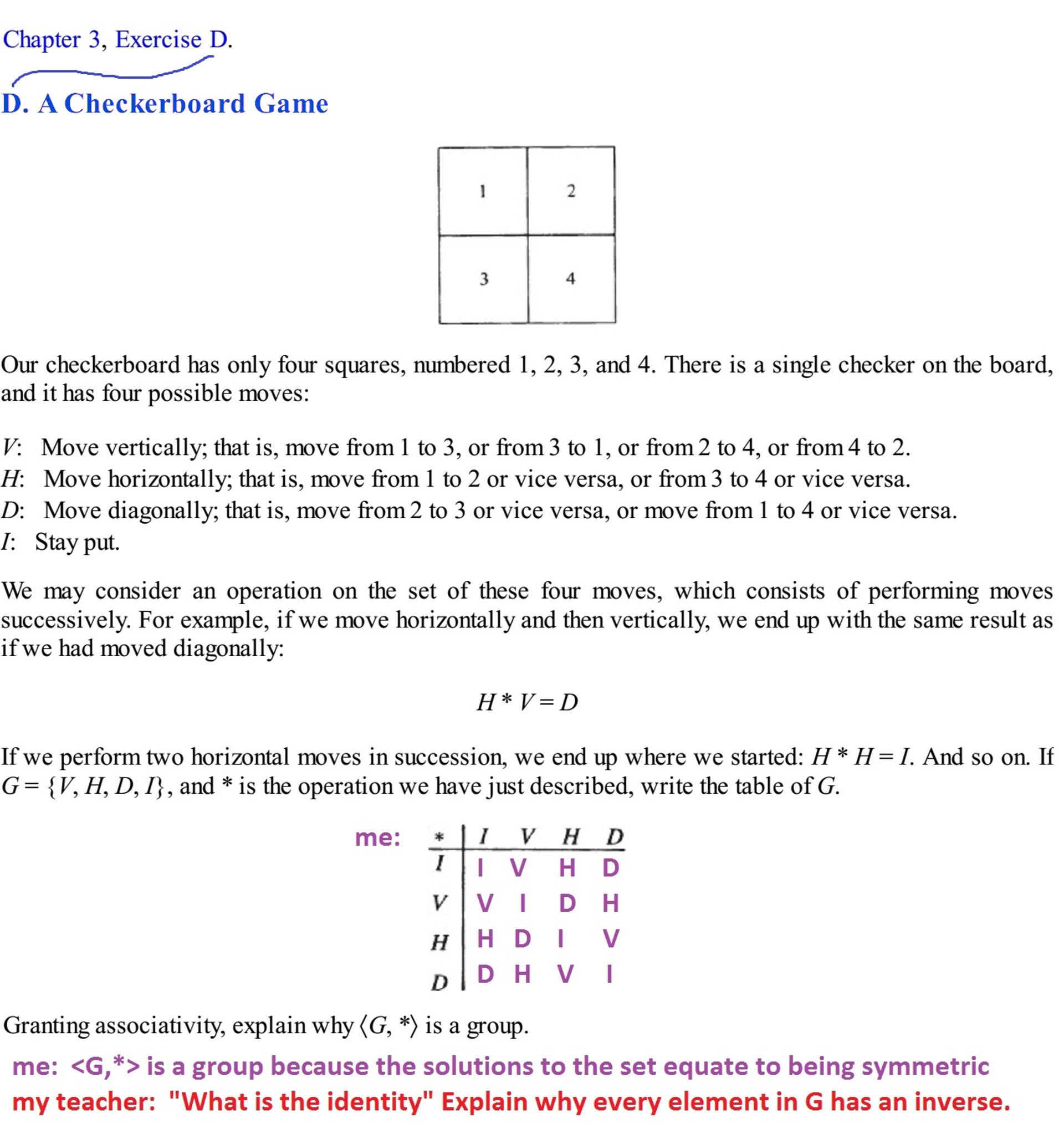 Solved Isomorphism of some finite groups - checkboard game | Chegg.com