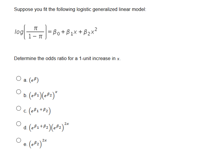 Solved Suppose you fit the following logistic generalized | Chegg.com