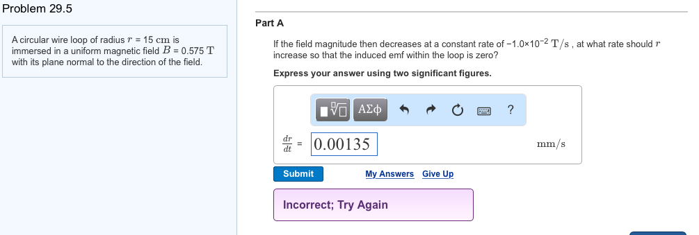 Solved A circular wire loop of radius r = 15 cm is immersed | Chegg.com