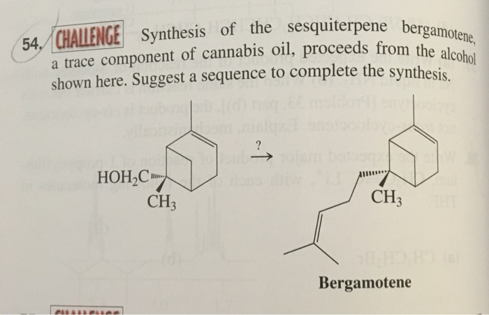 Solved Synthesis of the sesquiterpene bergamotene, a trace | Chegg.com