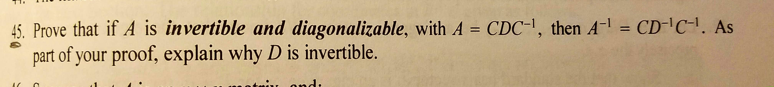 Solved Prove that if A is invertible and diagonalizable, | Chegg.com