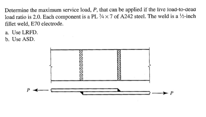 Solved Determine the maximum service load, P, that can be | Chegg.com