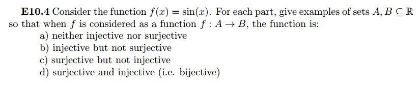 Solved Consider the function f(x) = sin(:r). For each part, | Chegg.com