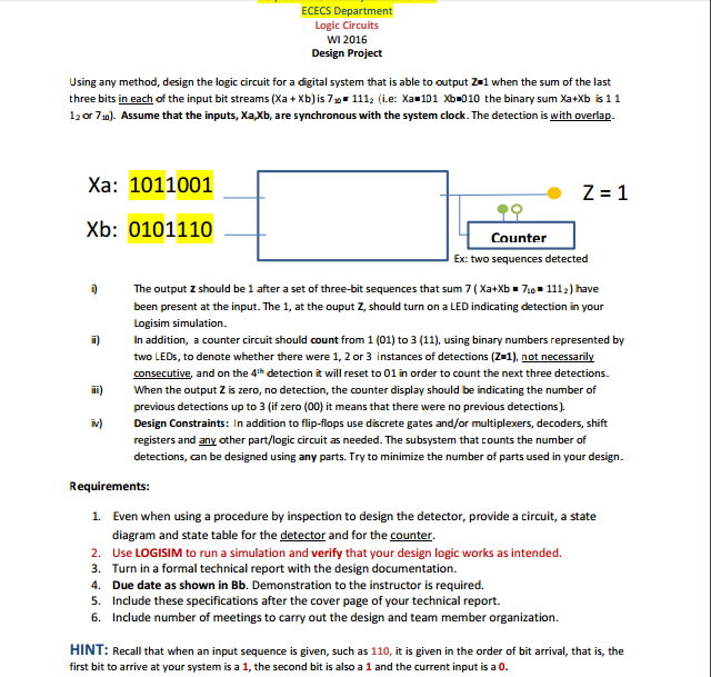 Using any method, design the logic circuit for a | Chegg.com