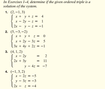 Solved In Exercises, determine if the given ordered triple | Chegg.com