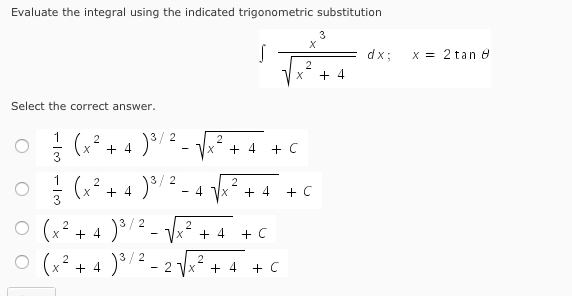 Solved Evaluate the integral using the indicated | Chegg.com