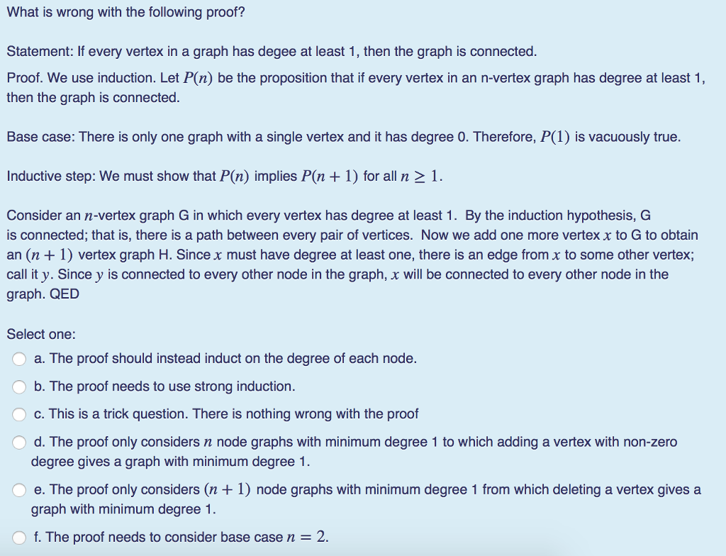 Solved What is wrong with the following proof? Statement: | Chegg.com