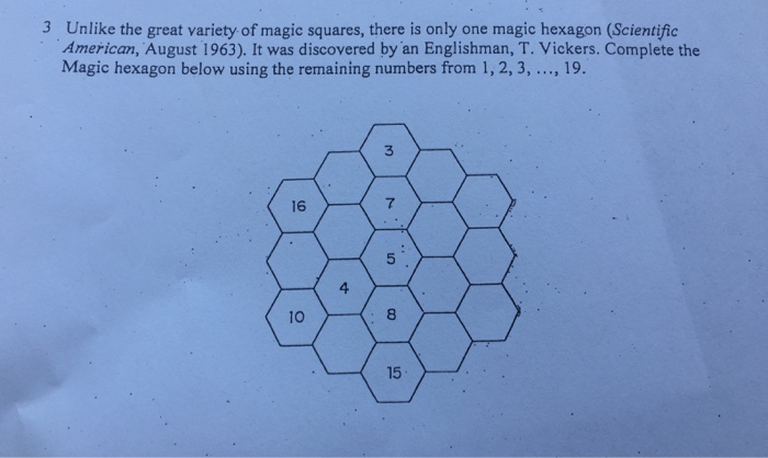 Solved HODIE WURR ON MAGIC SQUARES 1 Prove that in any third | Chegg.com
