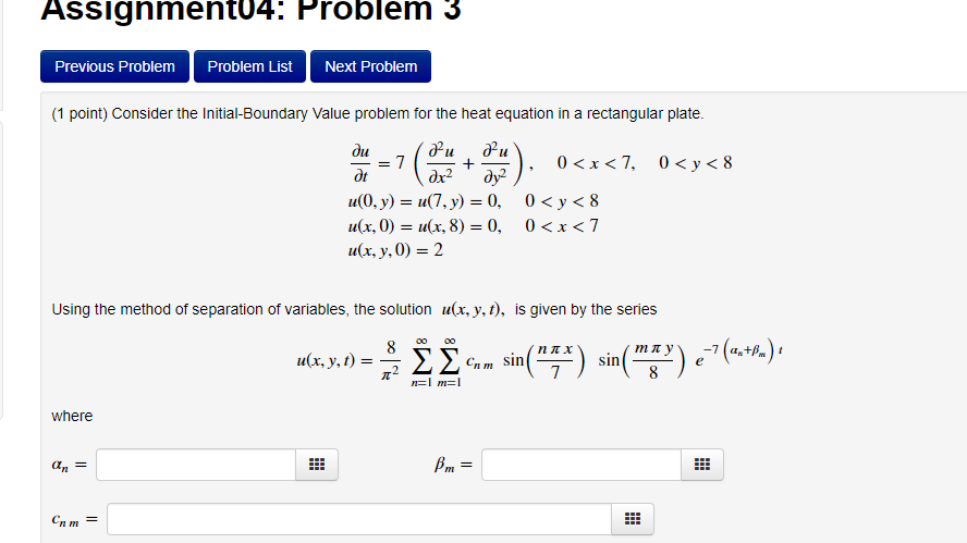 Solved Assignment04: Problem 3 Previous Problem Problem List | Chegg.com