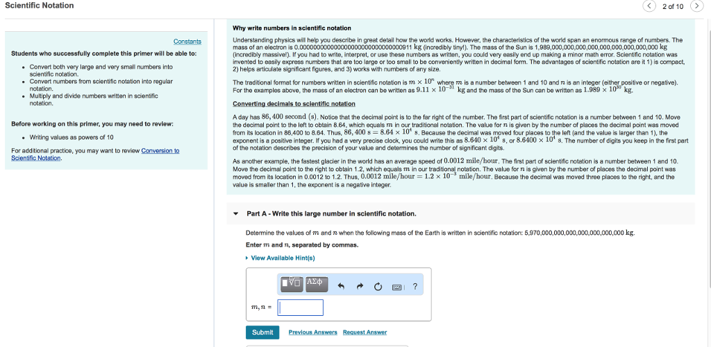 (Solved) - Why write numbers in scientific notation Understanding ...