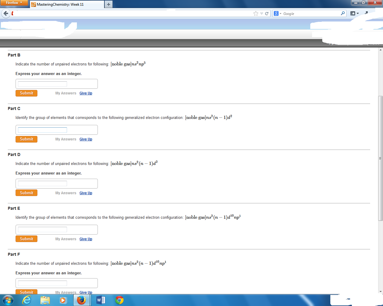 Solved Indicate the number of unpaired electrons for | Chegg.com