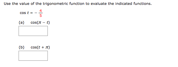 Solved Use the value of the trigonometric function to | Chegg.com