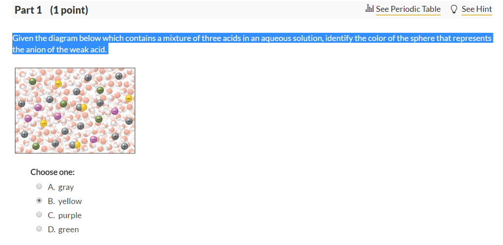 Solved See Periodic Table Q See Hint Part 1 (1 point) Given | Chegg.com