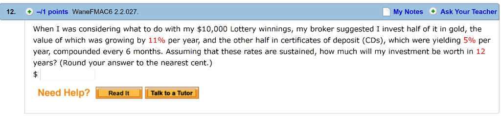 Solved When I was considering what to do with my $10,000 | Chegg.com