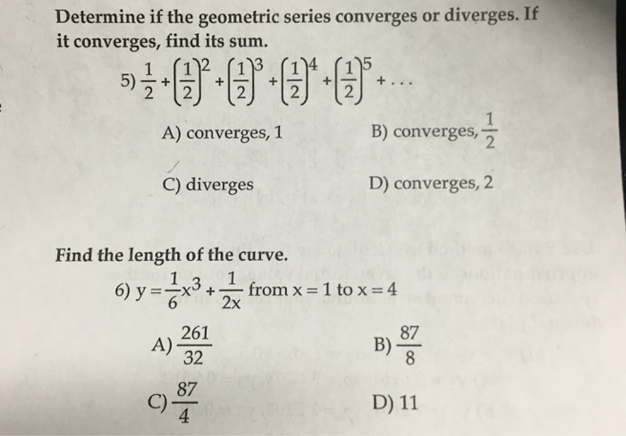 Solved Determine if the geometric series converges or | Chegg.com