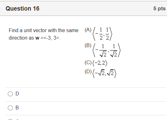 Solved Find a unit vector with the same direction as w = | Chegg.com