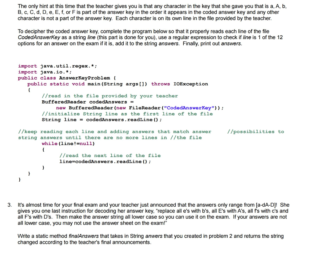 Solved Java Programming 3-2: Use regular expressions | Chegg.com Solved Java Programming 3-2: Use regular expressions | Chegg.com