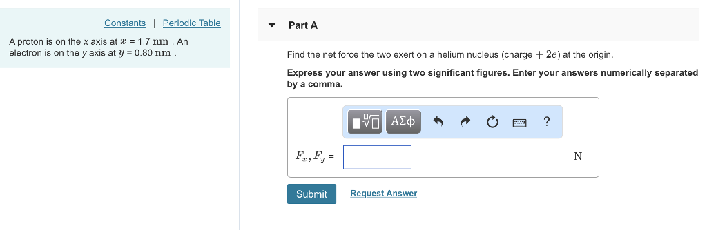 Solved Constants I Periodic Table Part A A proton is on the | Chegg.com